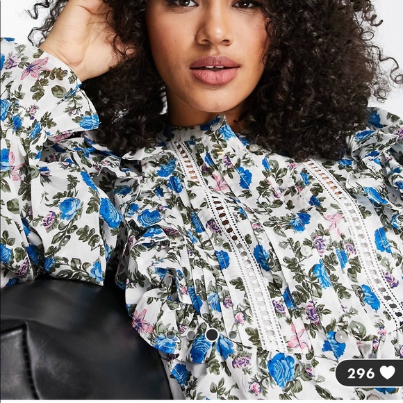 River Island | Tops | Nwt River Island Ditsy Floral Ruffle Blouse 2 ...